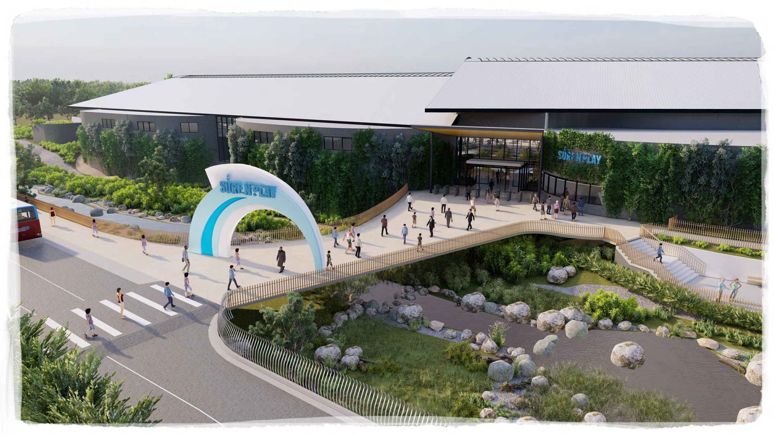 Huge water park with surf waves, water slide rides approved for Dingley ...